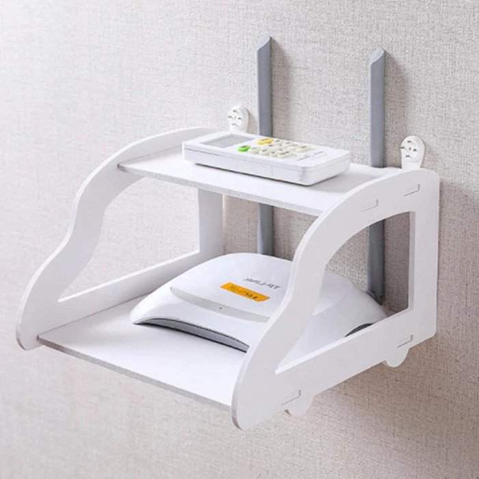 Kroymela - 2 layer Wall Mount Wifi Router Storage Rack