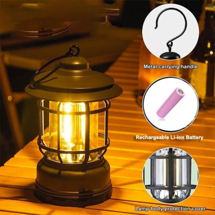 Kroymela - Rechargeable Portable Retro Camping Lamp
